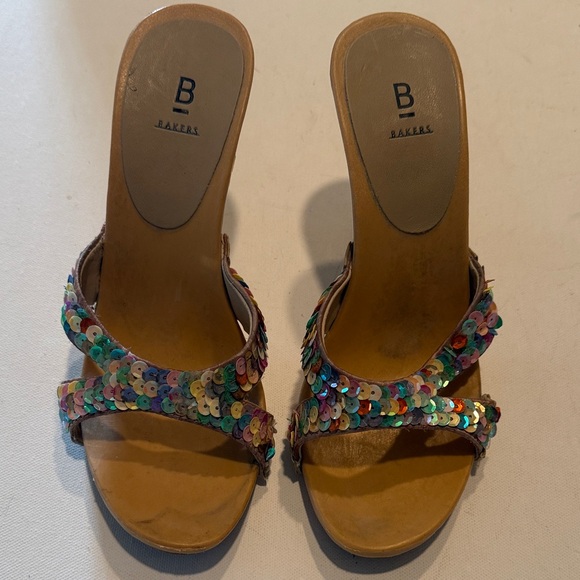 Bakers | Shoes | Bakers Womens Multicolor Sequin Heels | Poshmark